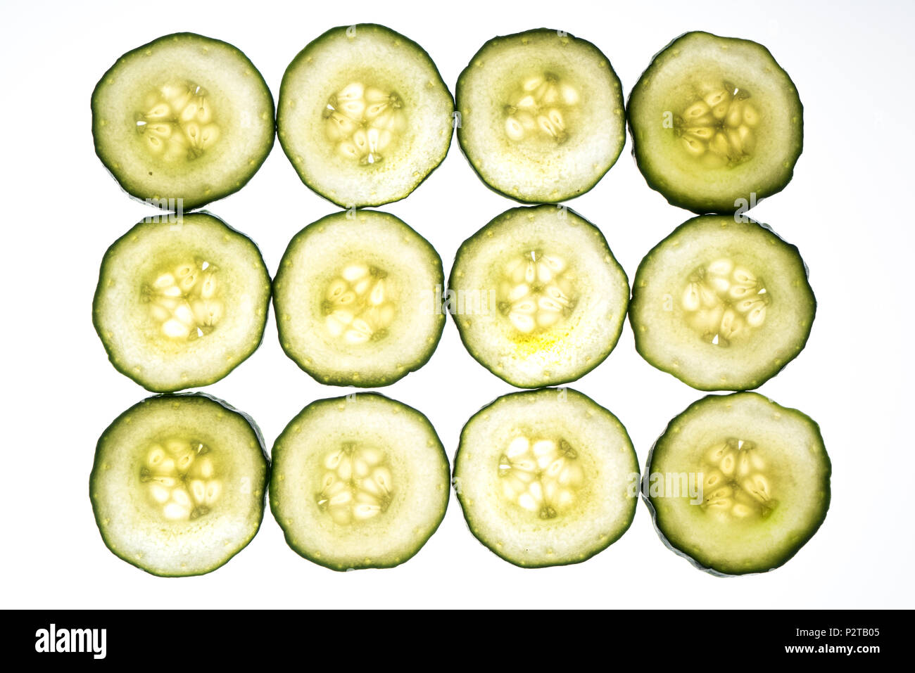 courgette slices lit from the back Stock Photo - Alamy
