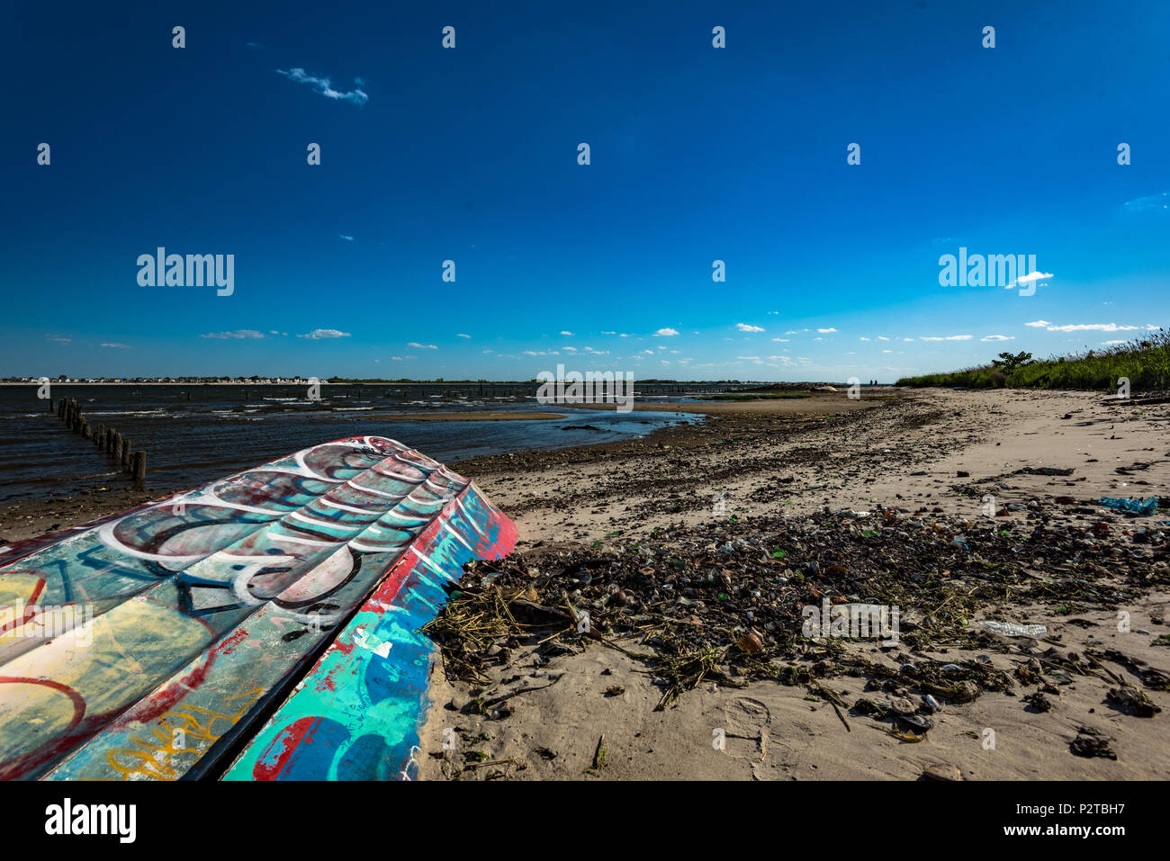 The Barren Island shore on the side of the Dead Horse Bay, also known ...