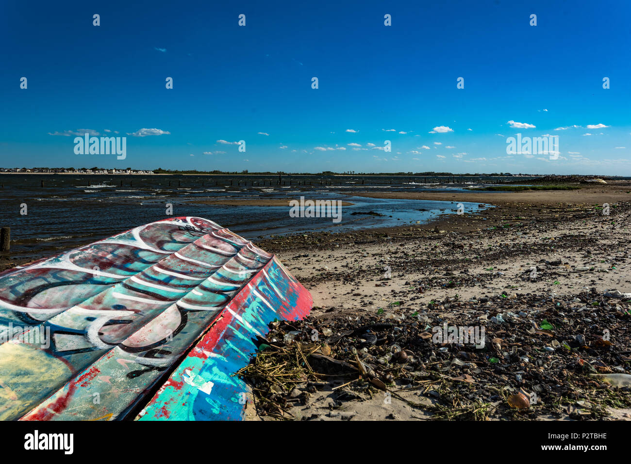 The Barren Island shore on the side of the Dead Horse Bay, also known ...