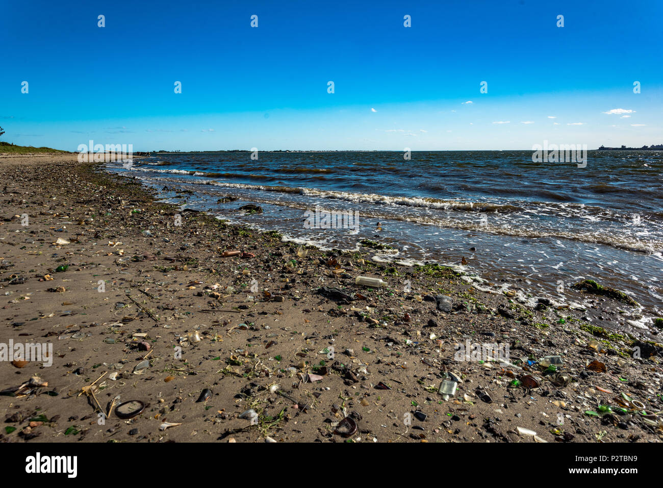 The Barren Island shore on the side of the Dead Horse Bay, also known ...