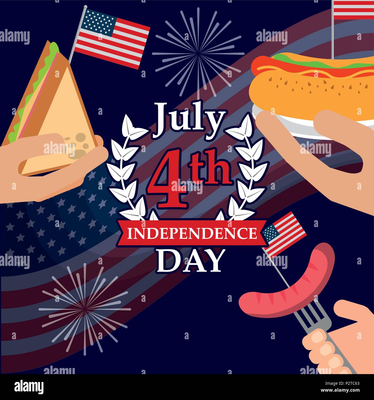 food american independence day hands holding hotdog sandwich fork ...