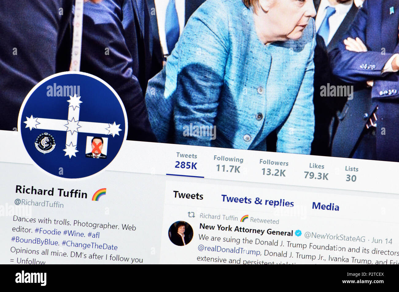 Richard tuffin twitter page hi-res stock photography and images - Alamy