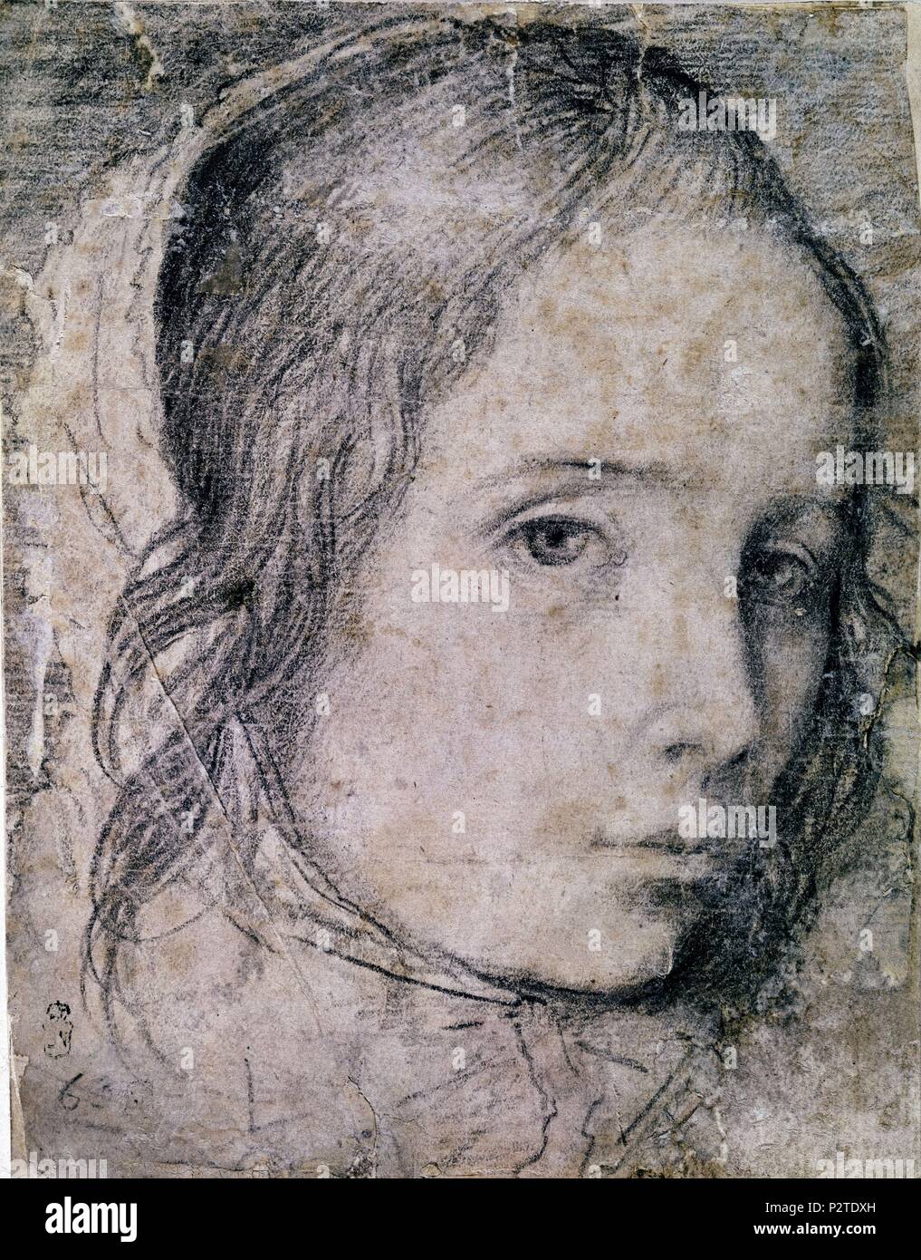 Drawing of a woman's face. Dibujo de una cara de mujer. Madrid ...