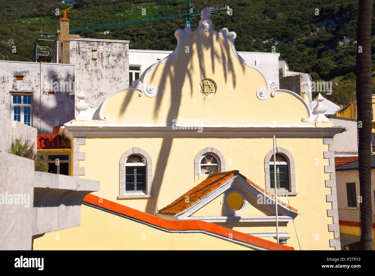 Synagogue on the Rock of Gibraltar at the entrance to the Mediterranean ...