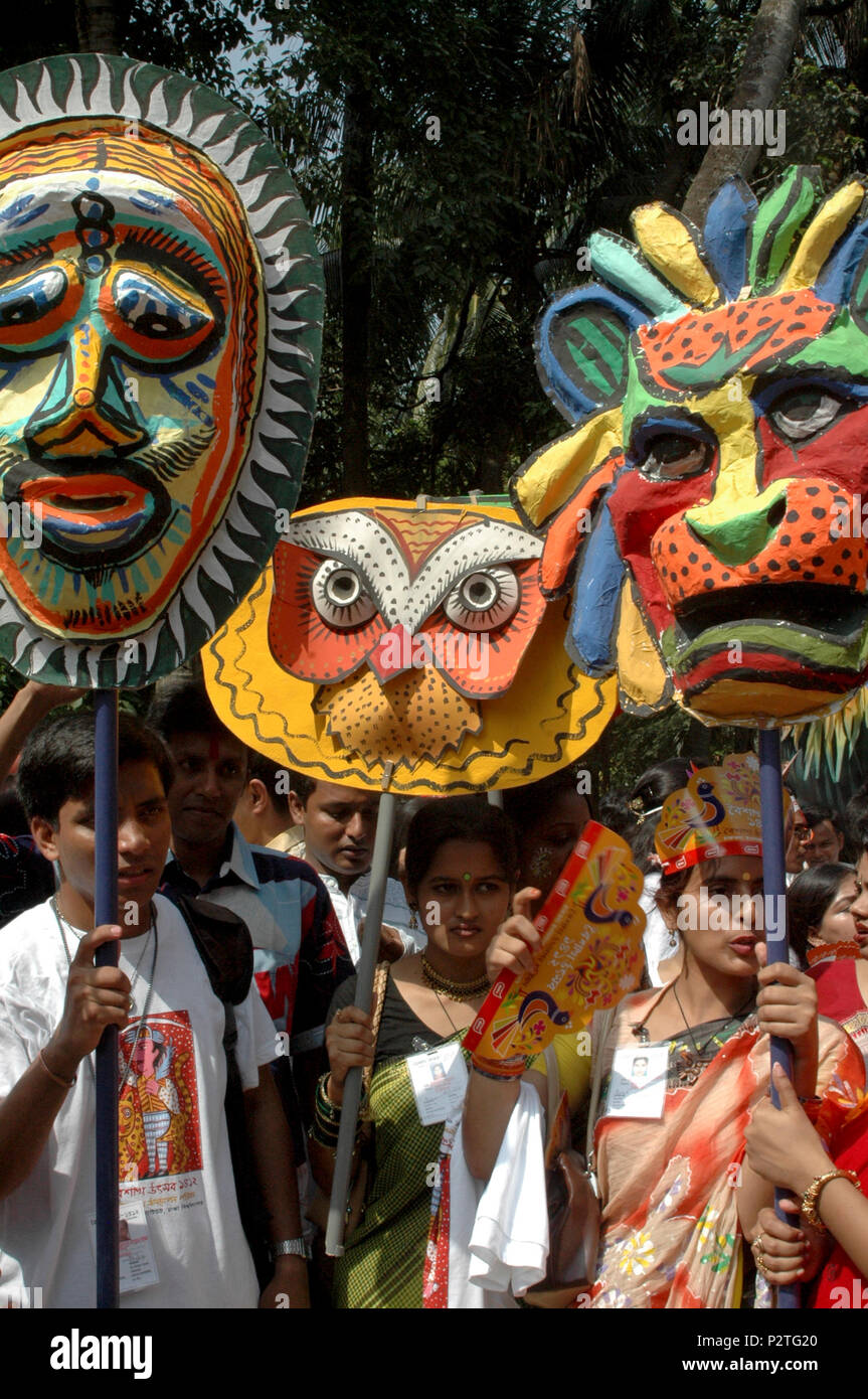A colourful rally brings out from the Fine Art Institute of Dhaka ...