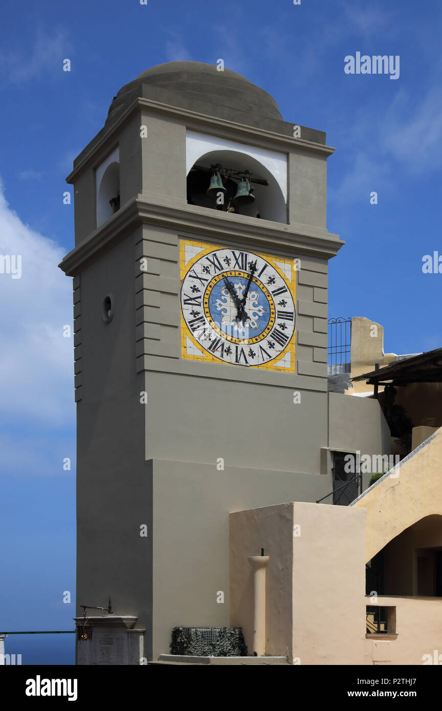 Capri italy clock bell tower hi-res stock photography and images - Alamy