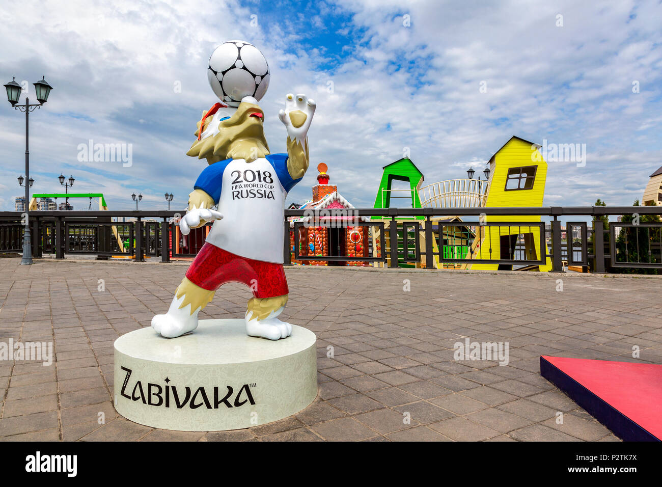 Kazan Russia June 12 2018 Zabivaka Official Mascot Of 2018 Fifa