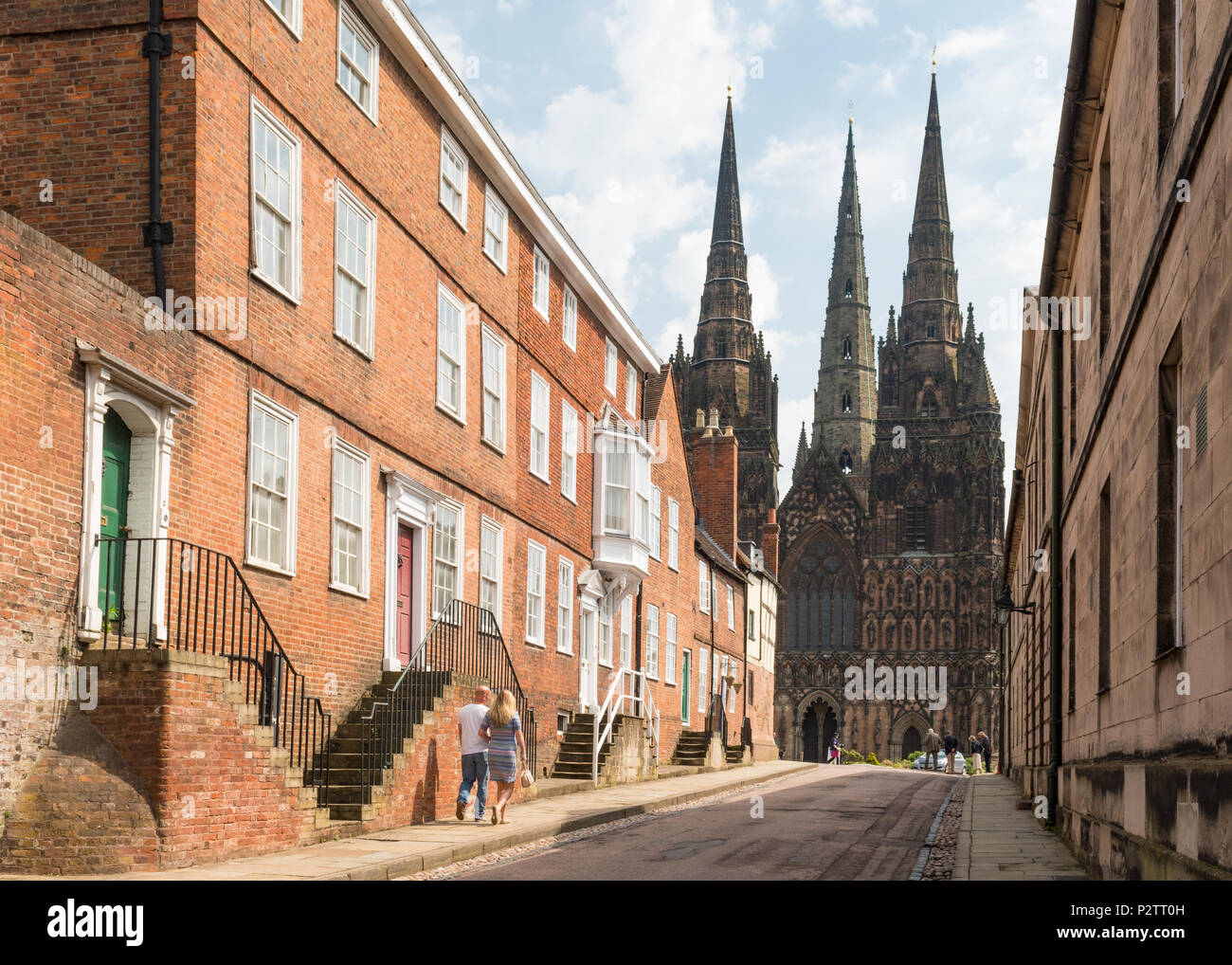 The Close, leading to Lichfield Cathedral, Lichfield, Staffordshire ...