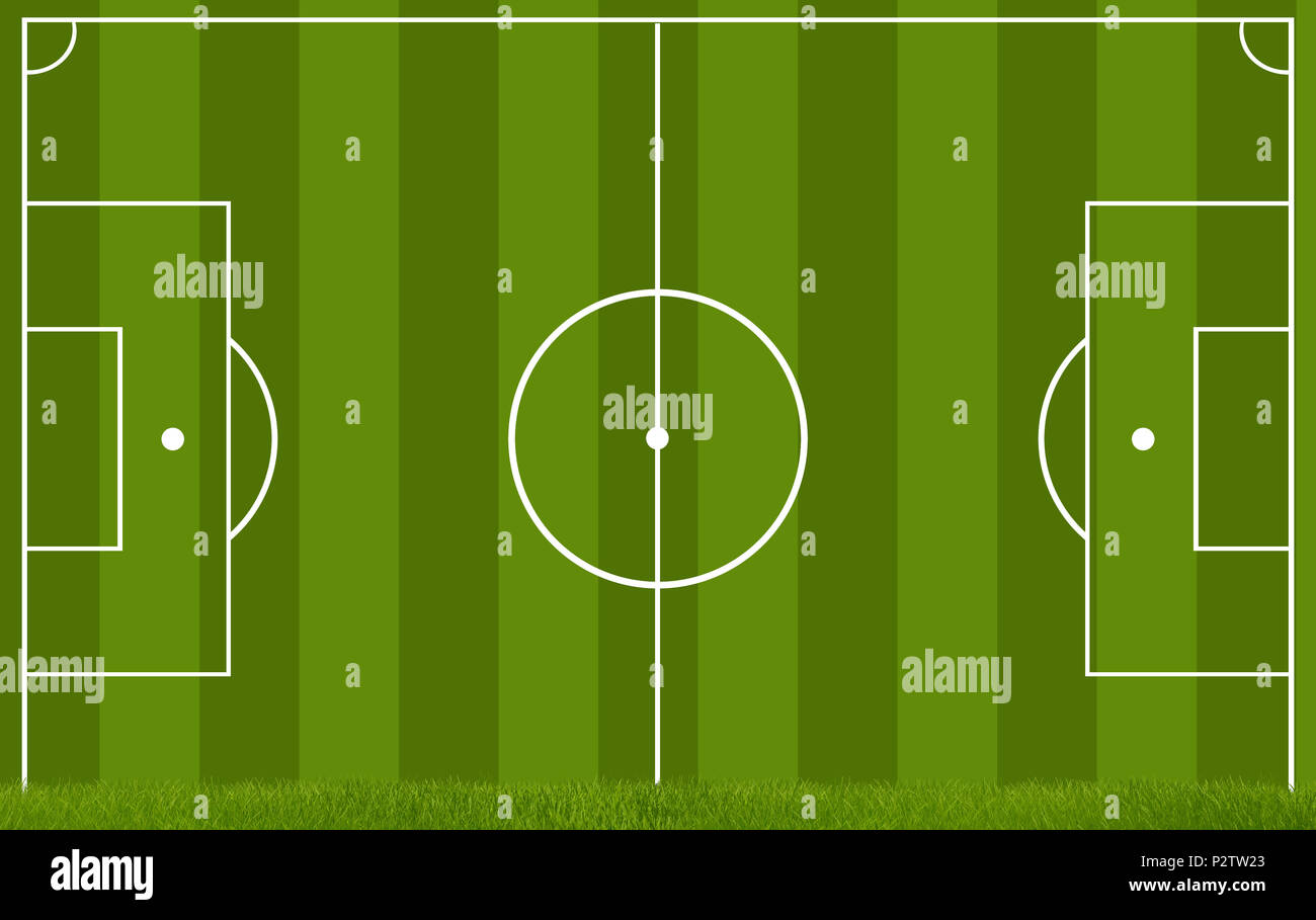 soccer field 3d rendering background Stock Photo - Alamy