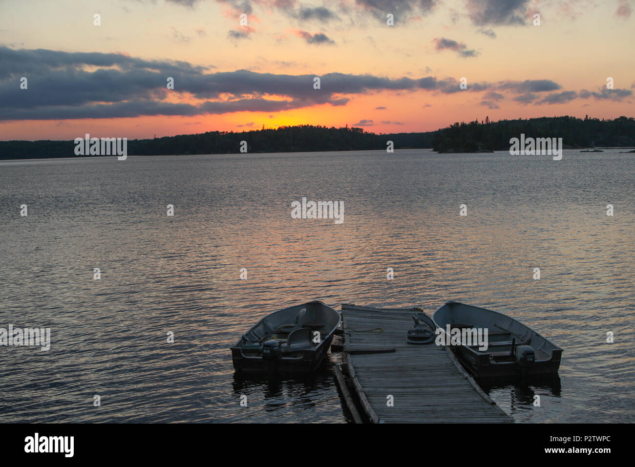Sunset on Snowshoe Lake 2 Stock Photo - Alamy
