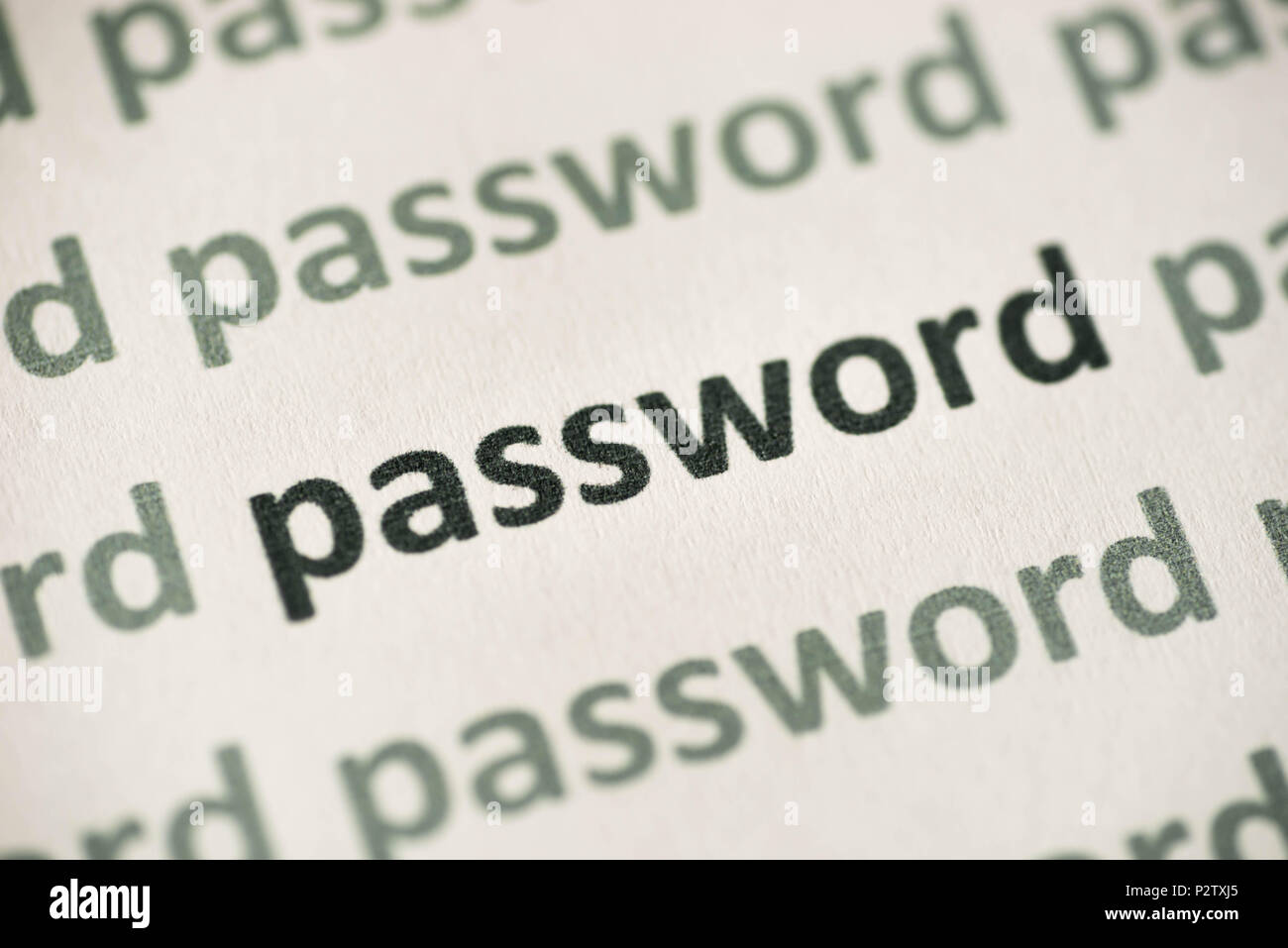 word password printed on white paper macro Stock Photo - Alamy