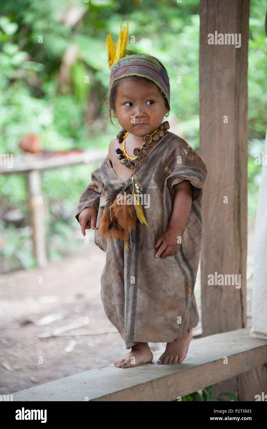People living in an amazon village, Puerto Maldonado, Peru Stock Photo ...