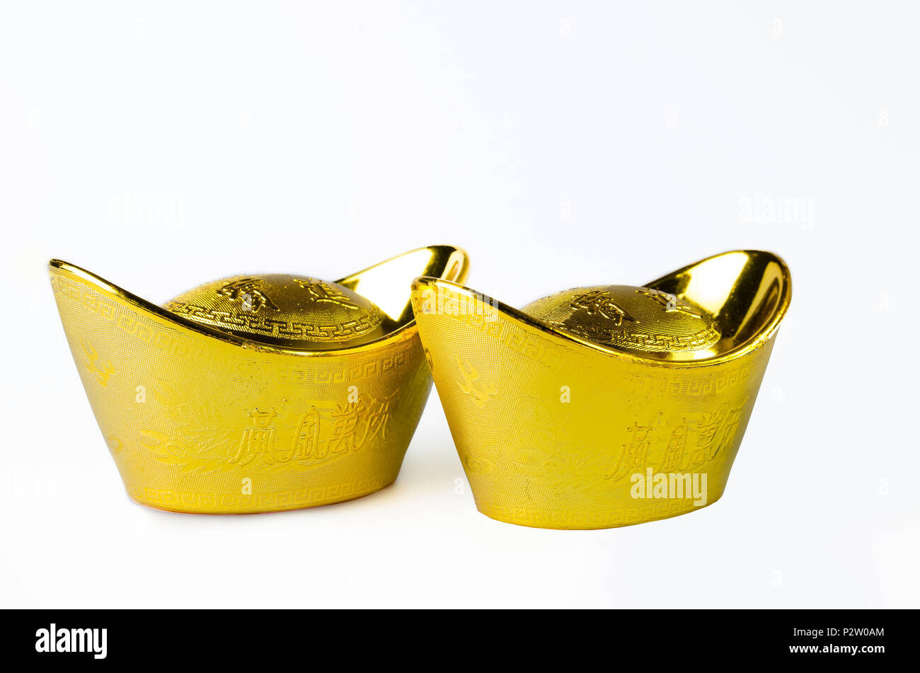 Chinese gold ingots (Foreign text means blessing,rich and luck ...