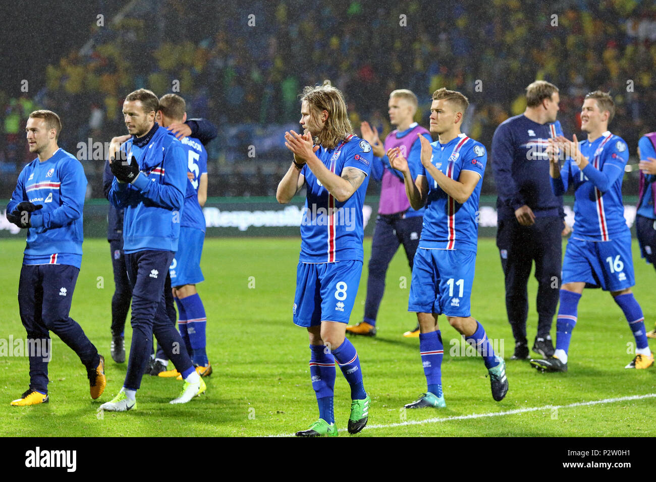 REYKJAVIK, ICELAND - SEPTEMBER 5, 2017: Players of Iceland National ...