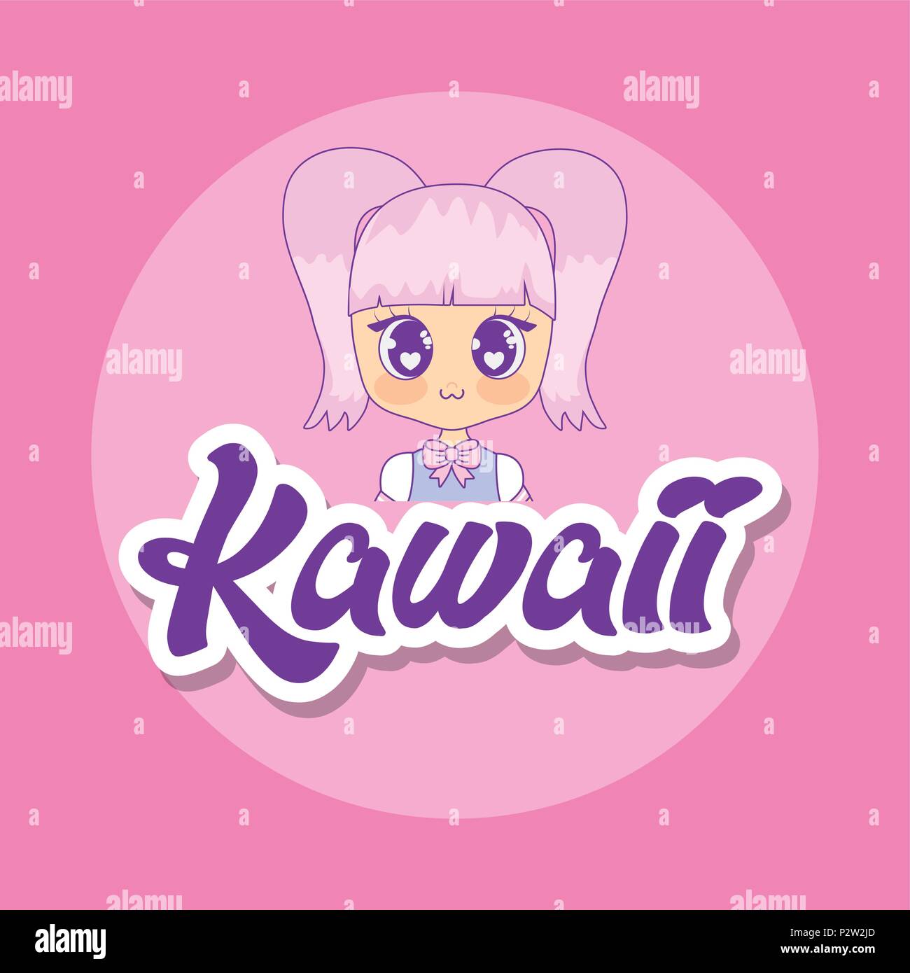 cute kawaii girl character vector illustration design Stock Vector ...