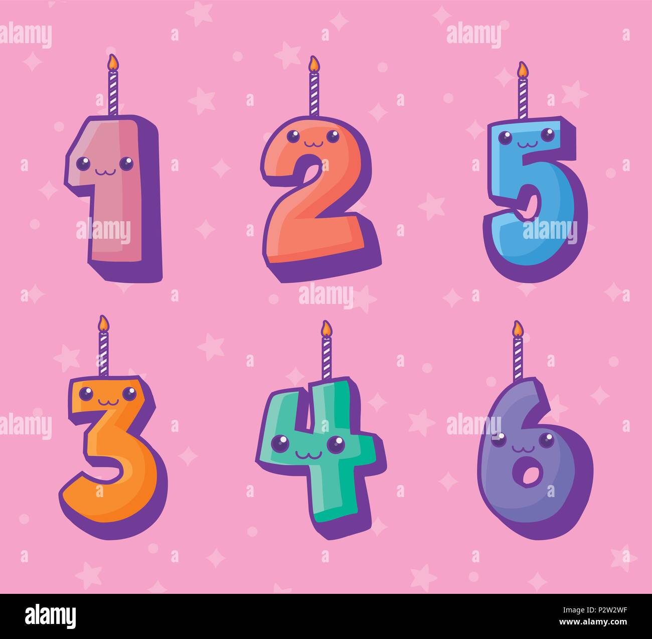 Cute kawaii numbers hi-res stock photography and images - Alamy