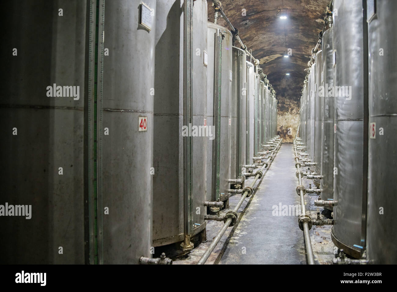 Jar of Wine maturing in the Baba Tunnel at Nangan, Taiwan Stock Photo ...