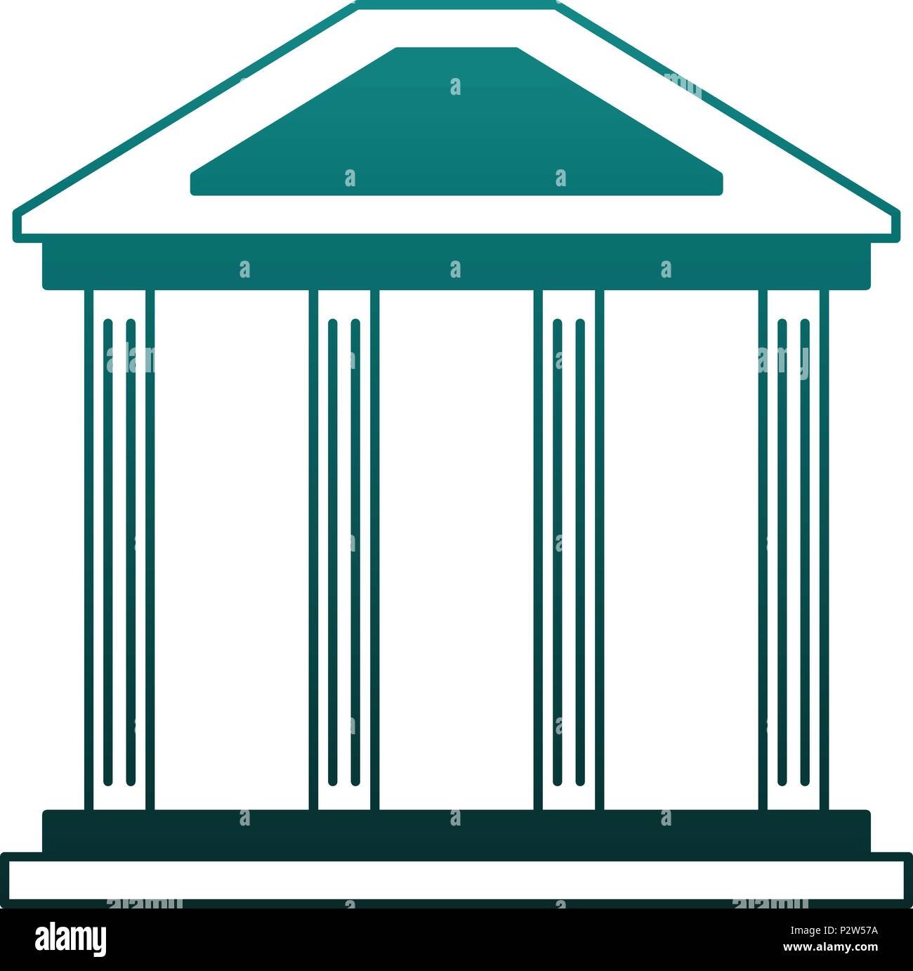 Bank building symbol in blue lines Stock Vector Image & Art - Alamy