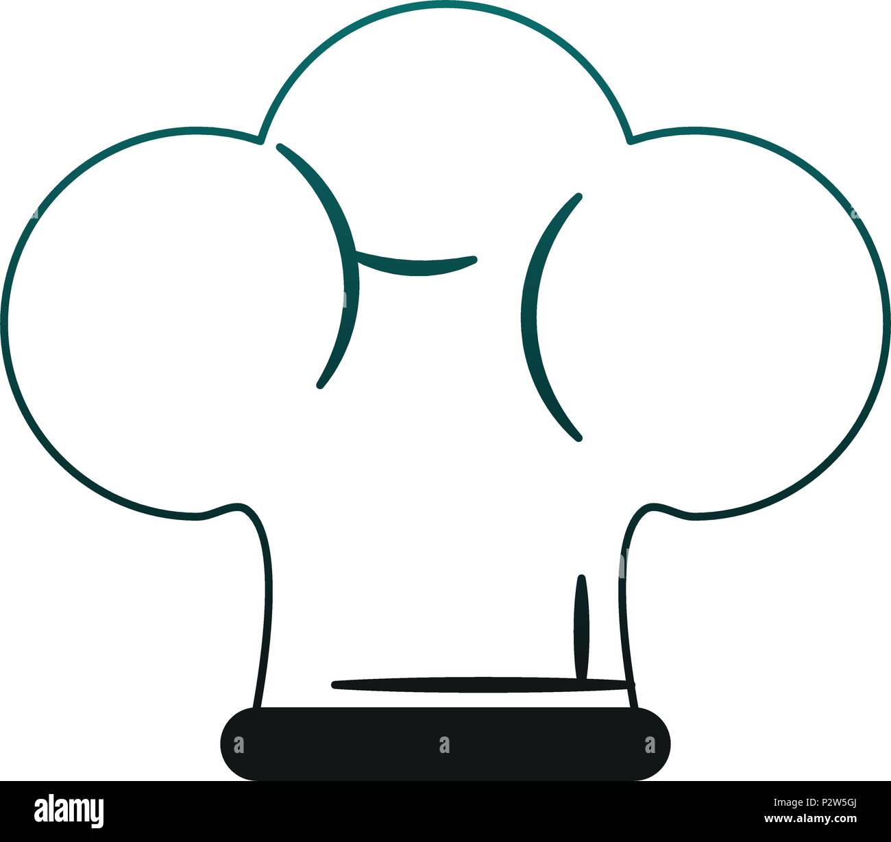 Chef hat symbol in blue lines Stock Vector Image & Art - Alamy