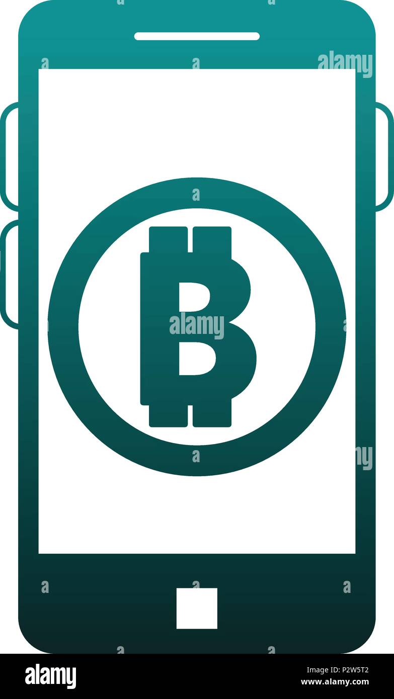 Bitcoins with a smartphone Stock Vector Images - Alamy