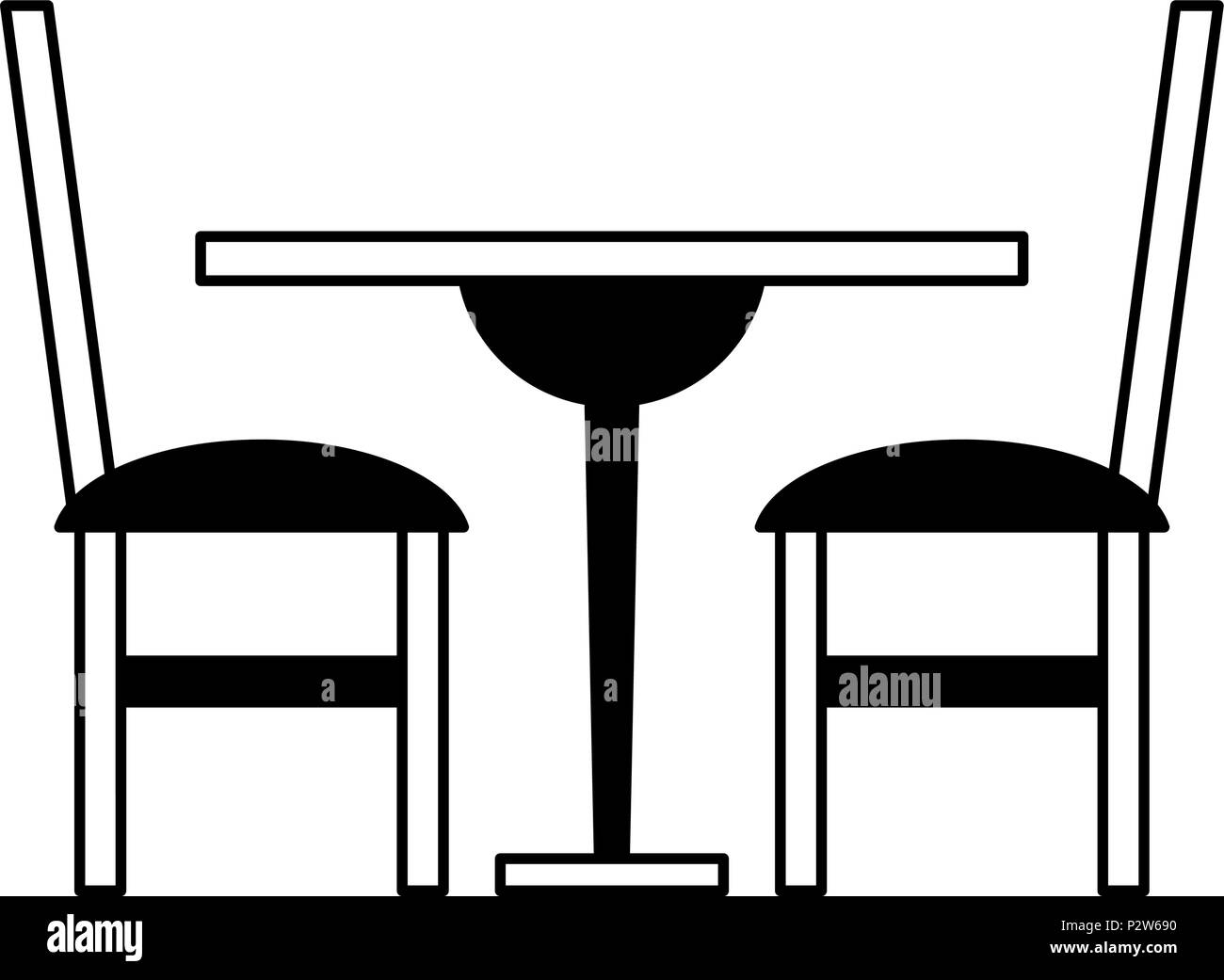 Empty chairs table in Stock Vector Images - Alamy