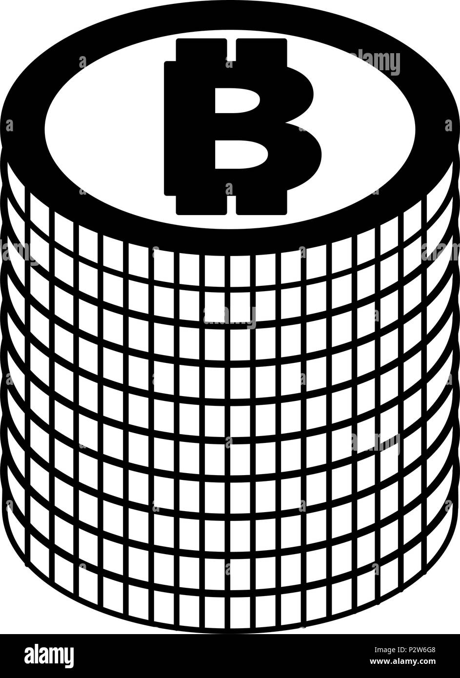 Bitcoins stacked isolated in black and white Stock Vector Image & Art ...