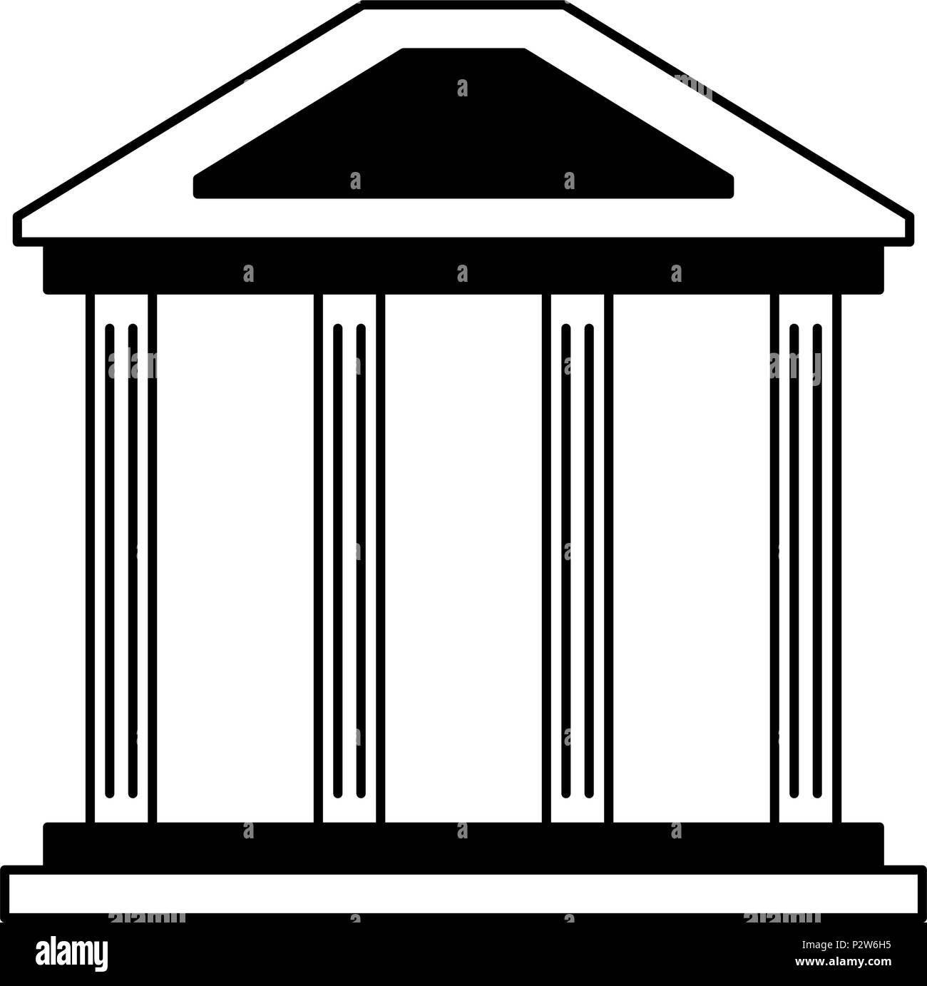 Bank building symbol in black and white Stock Vector Image & Art - Alamy