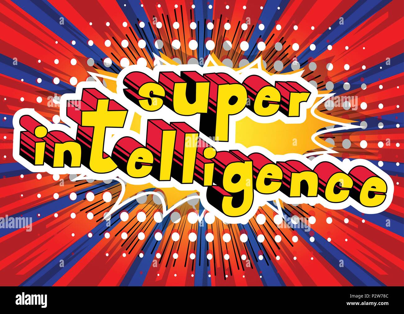 Super Intelligence - Comic book style word on abstract background Stock ...