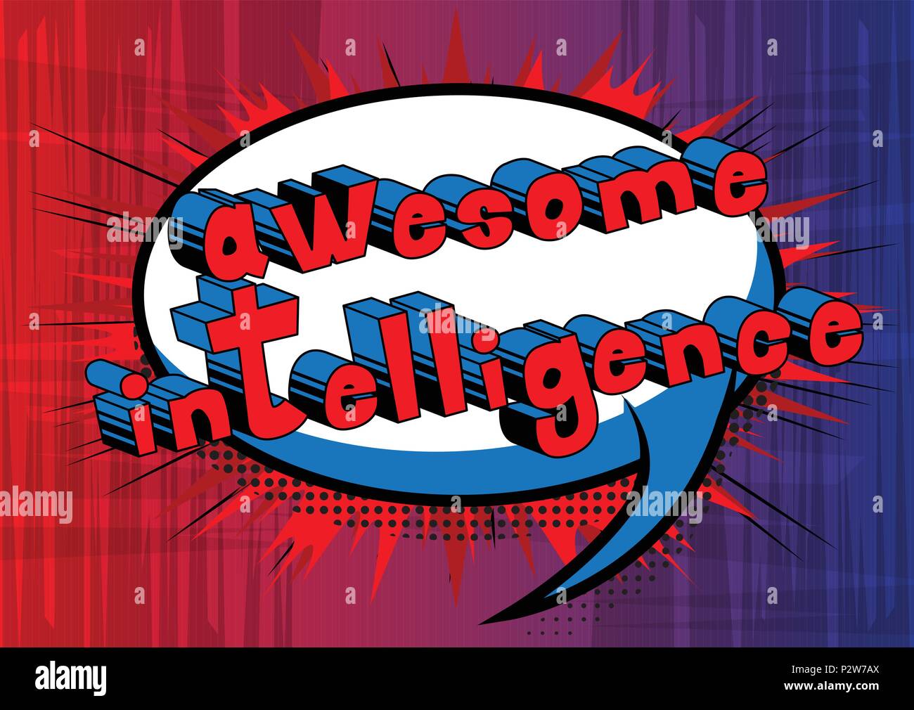 Awesome Intelligence - Comic book style word on abstract background ...