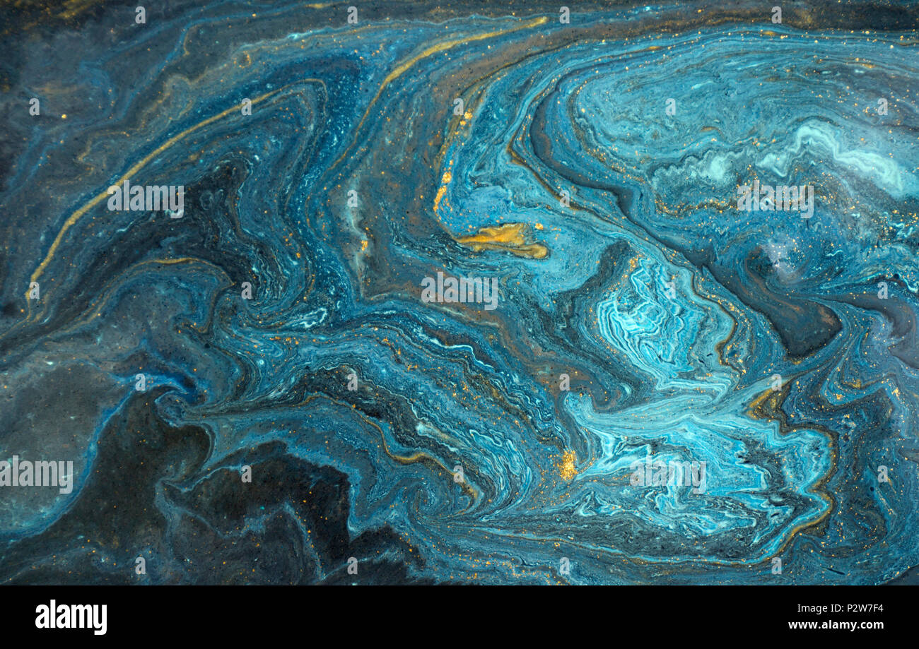 Marble abstract acrylic background. Blue marbling artwork texture ...