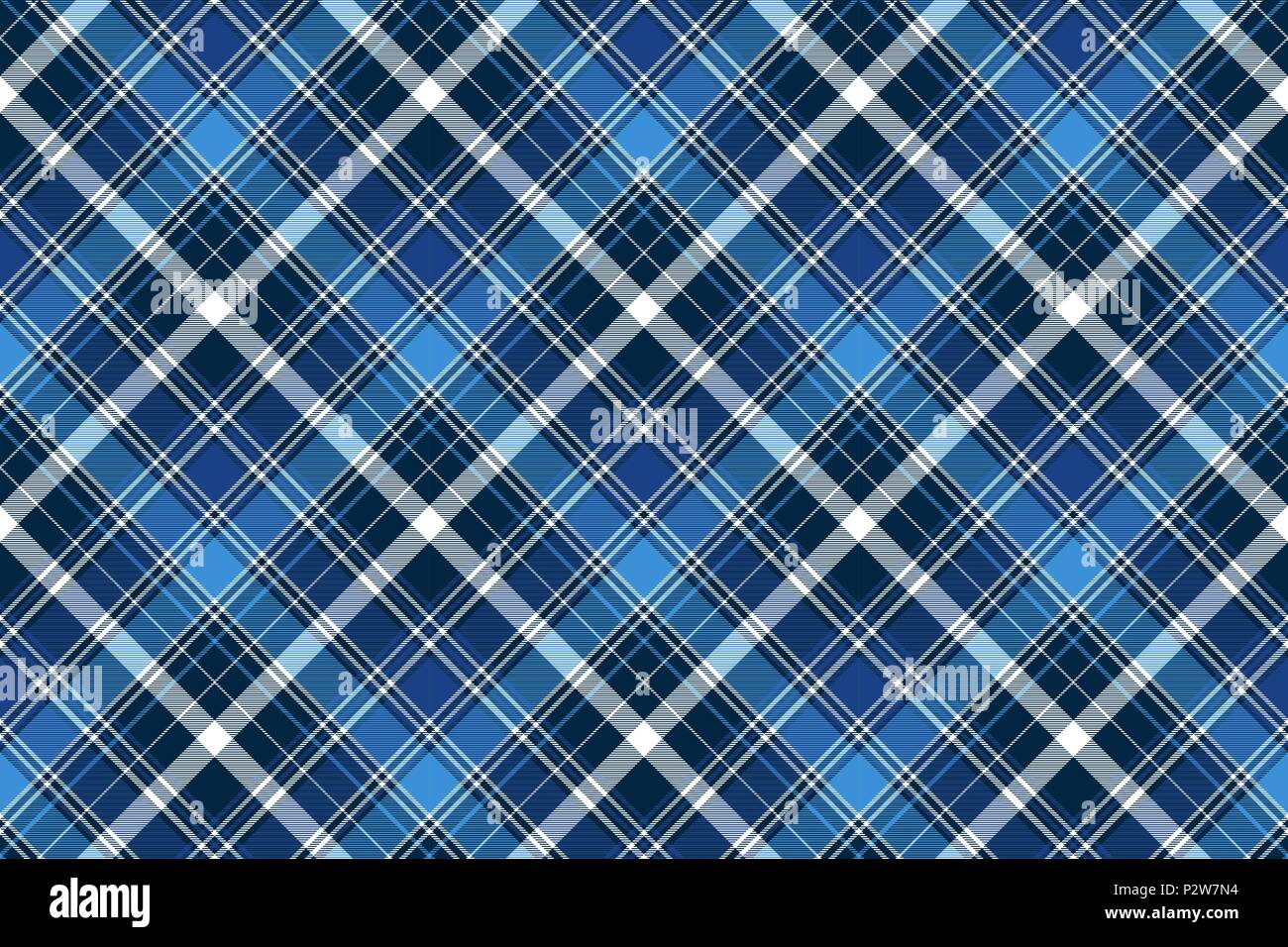 Blue abstract check textile seamless pattern. Vector illustration Stock ...