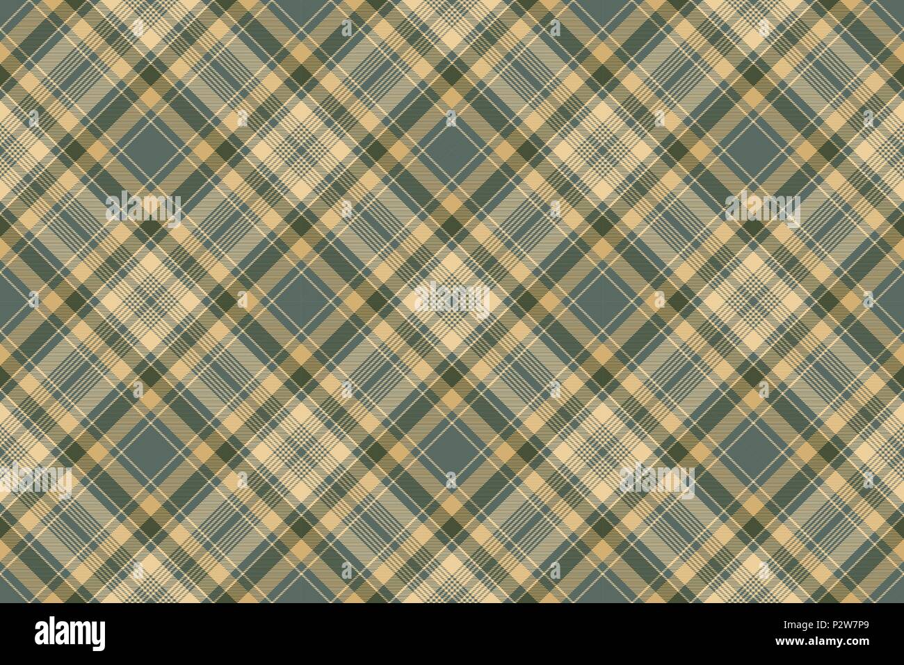 Diagonal fabric texture check plaid seamless pattern. Vector ...