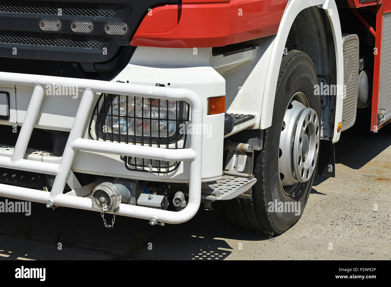 Part of a firefighter vehicle Stock Photo - Alamy