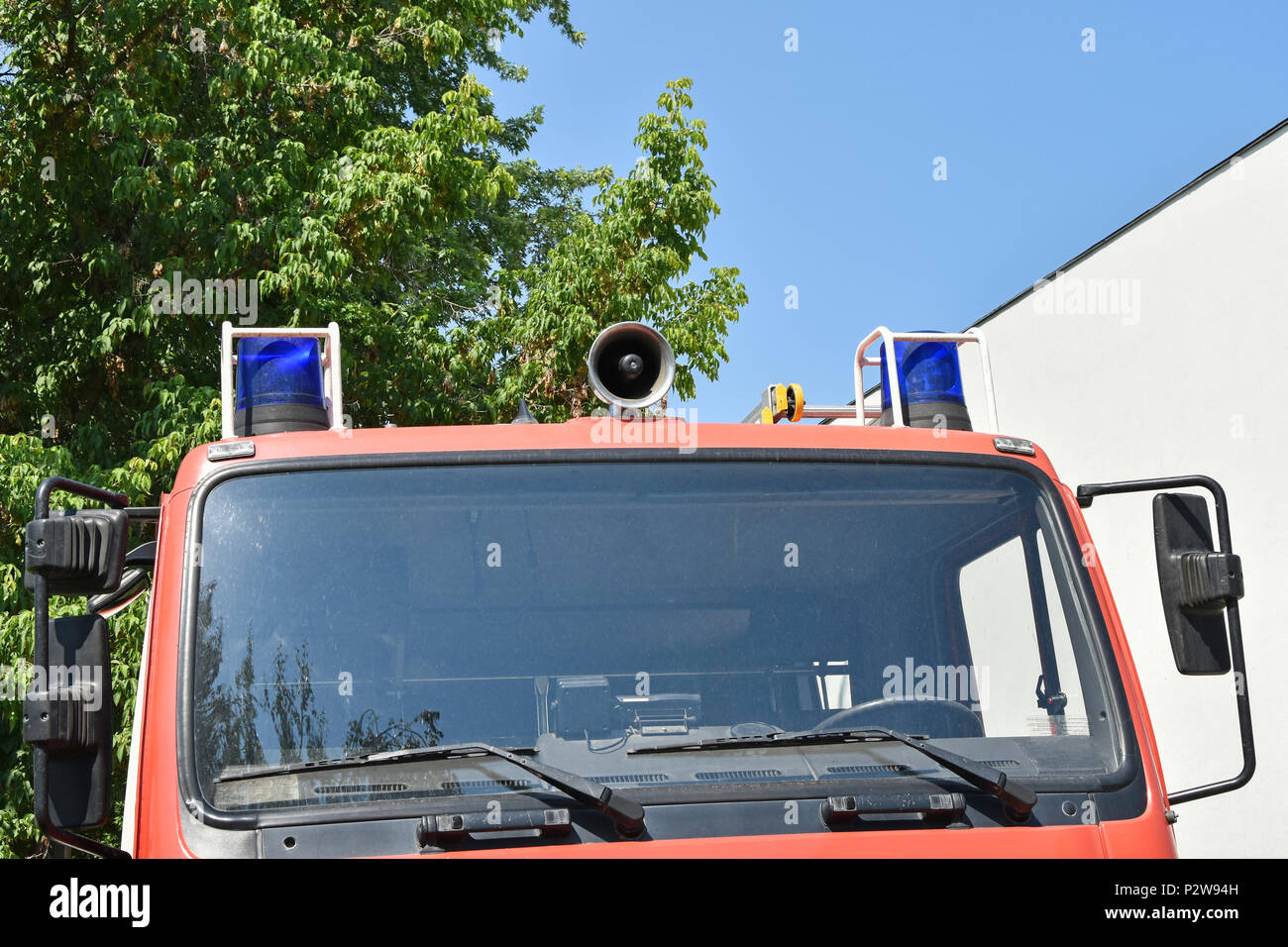 Part of a firefighter truck vehicle Stock Photo - Alamy