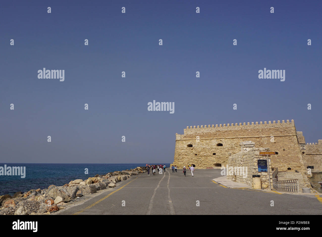 Heraklion, Crete, Greece: Tourists explore the Castello a Mare Fortress ...