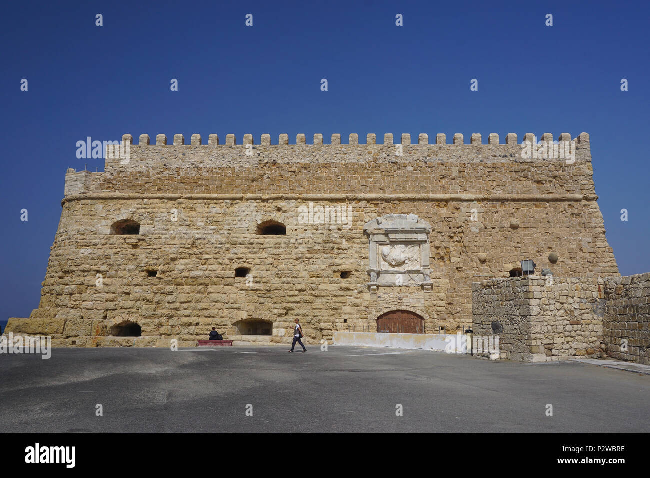 Heraklion, Crete, Greece: Tourists explore the Castello a Mare Fortress ...