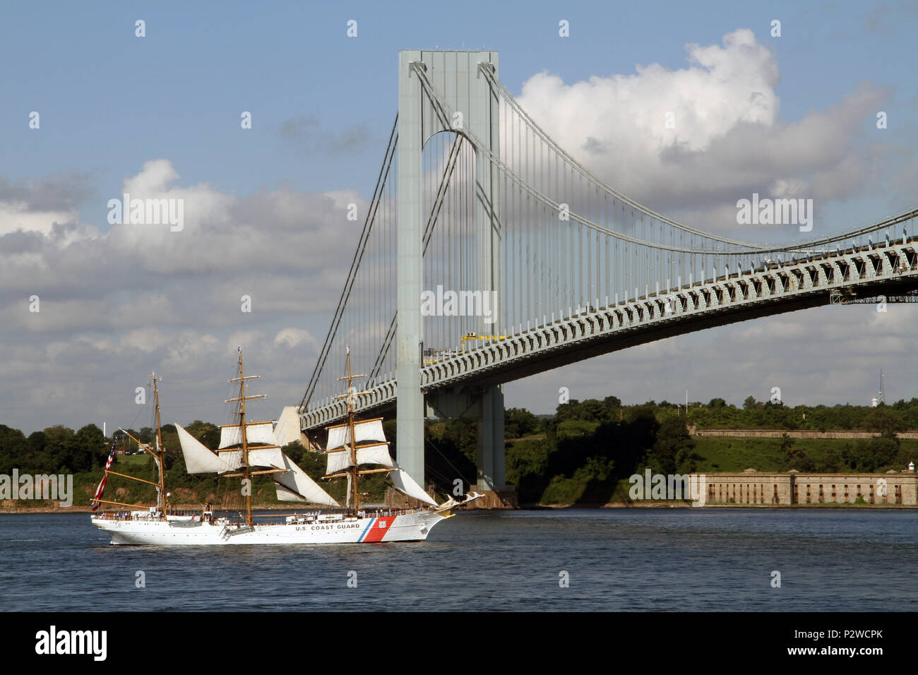The U.S. Coast Guard Cutter Eagle, a 295-foot tall ship and training ...