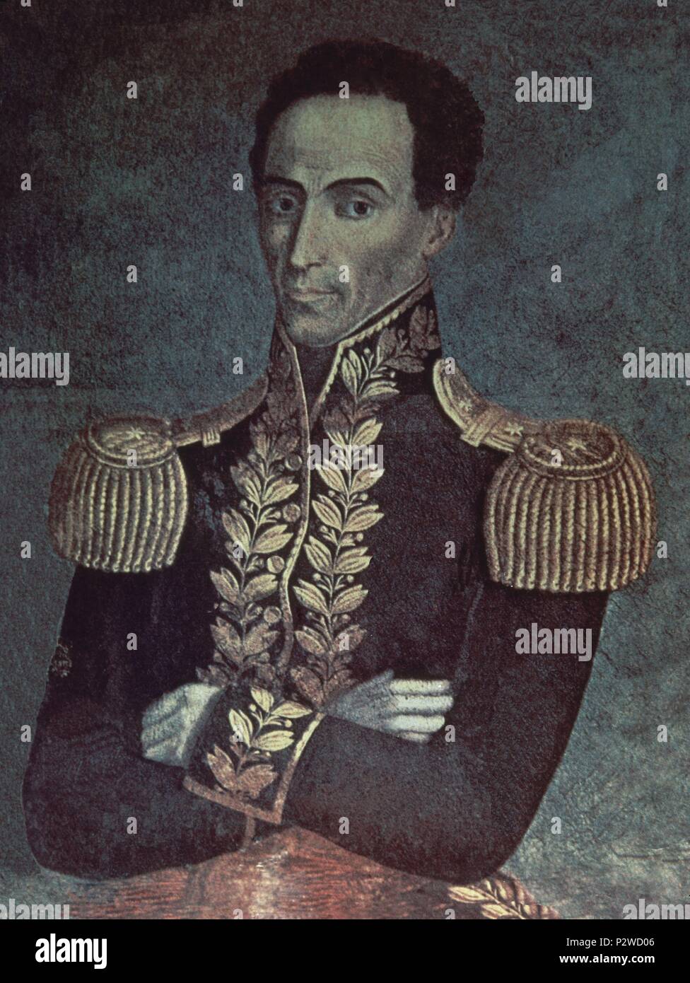 Portrait of Simon Bolivar (1783-1830), general and politician from ...