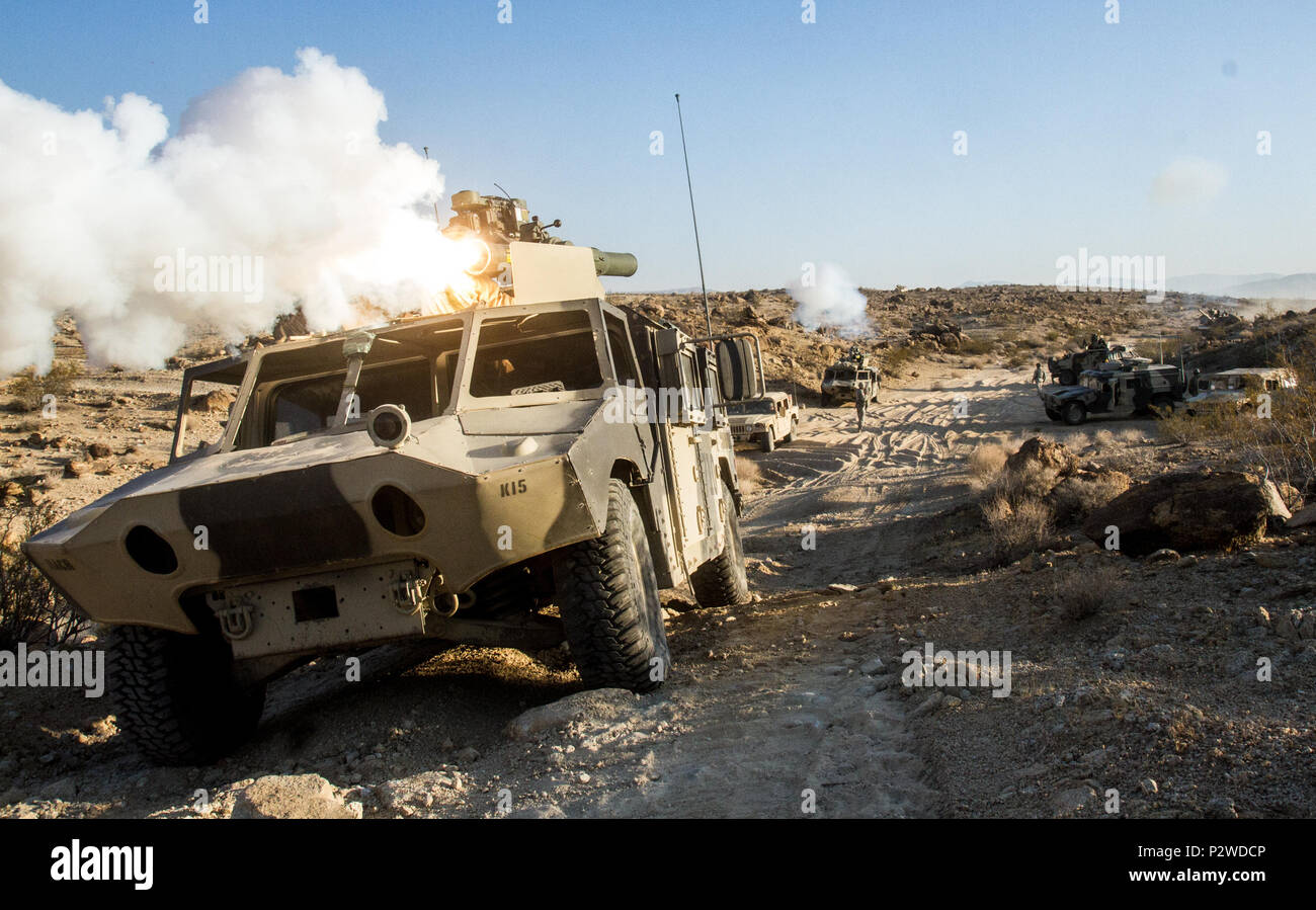 FORT IRWIN, CALIF. – A vehicle from Killer Troop, 2nd Squadron, 11th ...