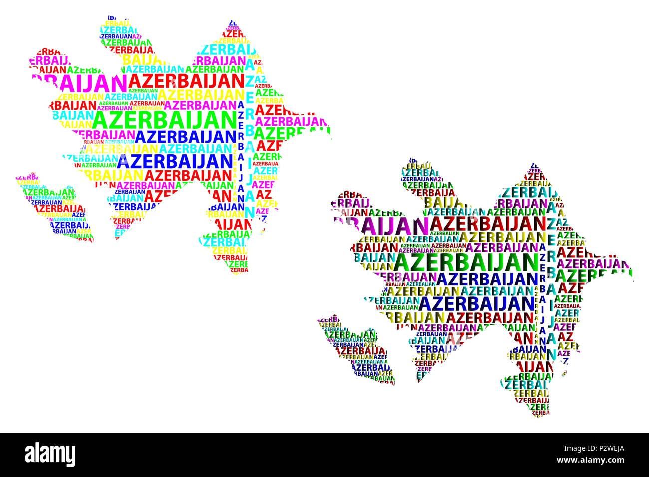 Sketch Azerbaijan letter text map, Azerbaijan - in the shape of the ...
