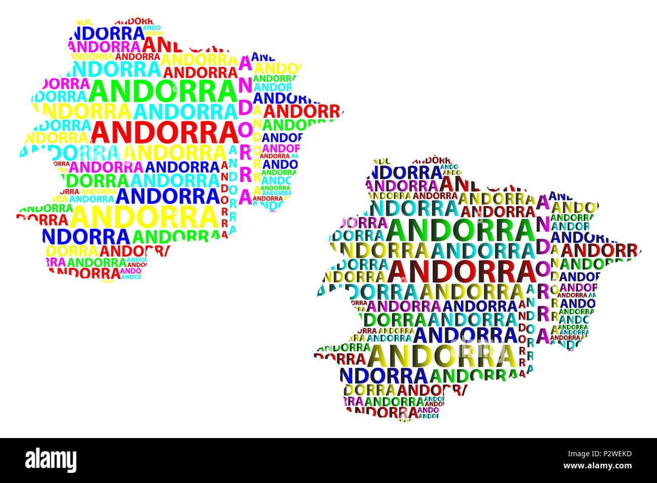 Sketch Andorra letter text map, Andorra - in the shape of the continent ...
