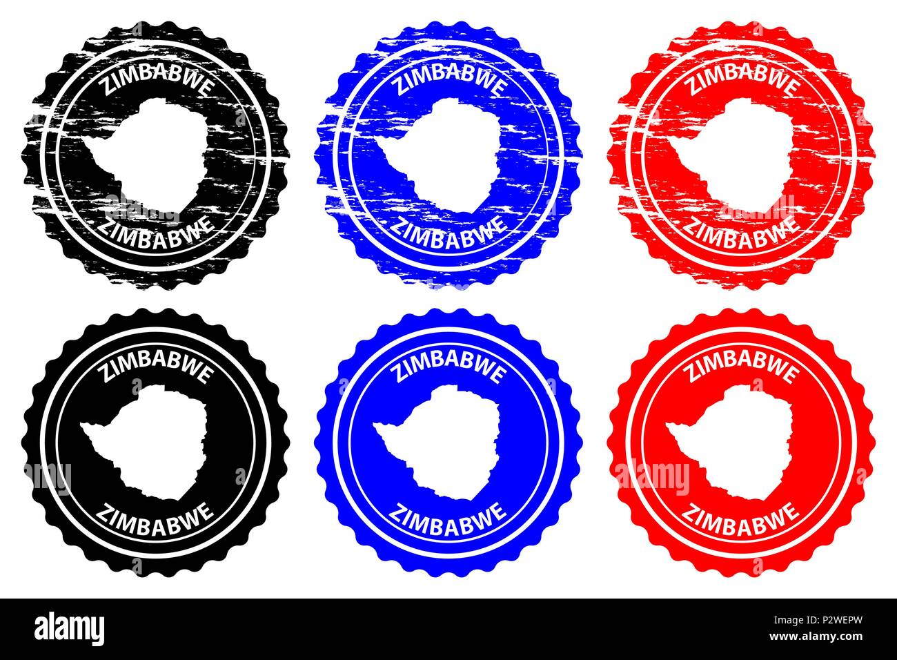 Zimbabwe - rubber stamp - vector, Republic of Zimbabwe map pattern ...