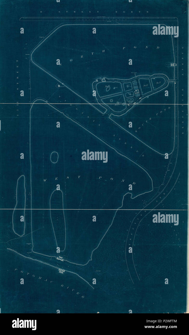 (Topographic map of fish propagating ponds in the Mall, Washington D.C ...