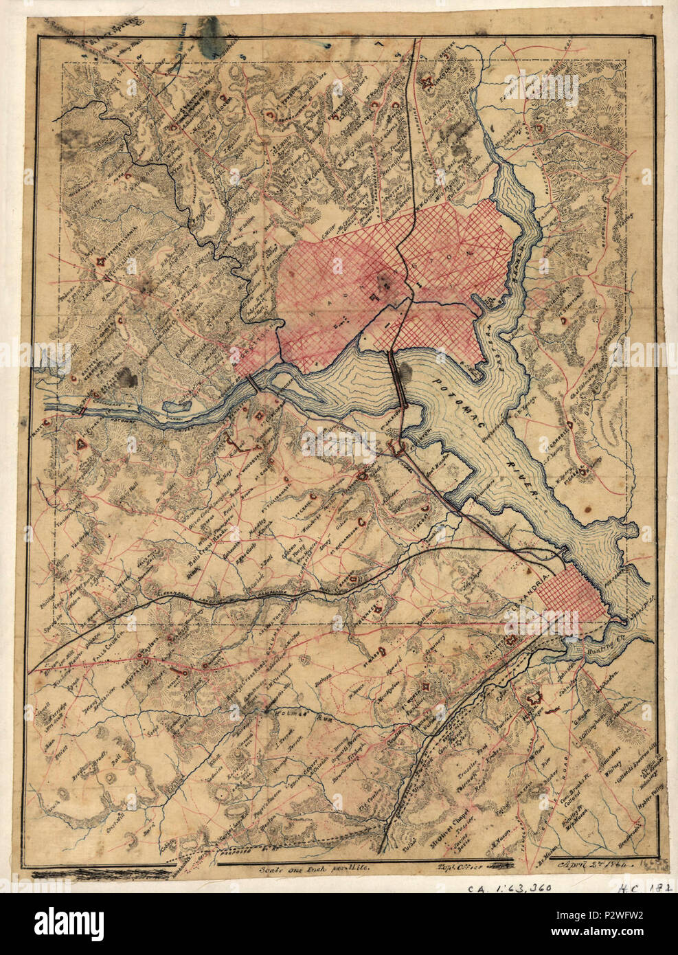 (Topographical map of the District of Columbia and adjacent areas in ...