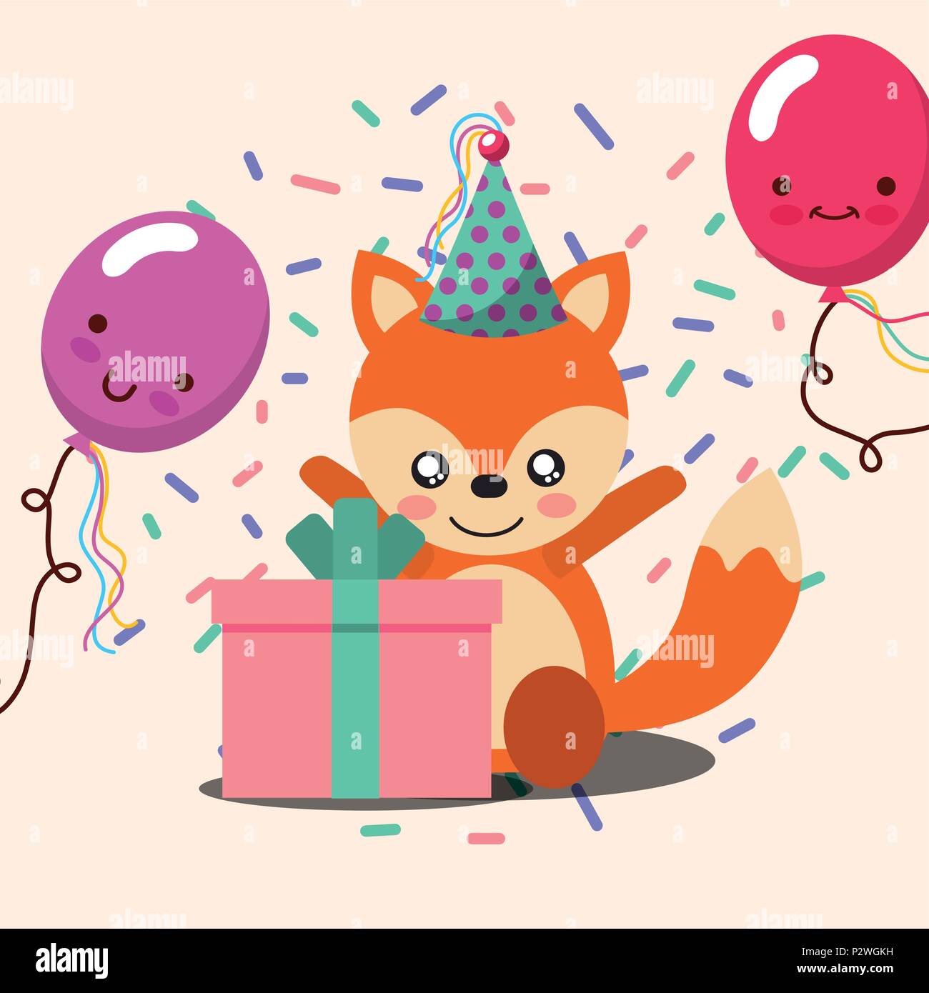 cute animal happy birthday Stock Vector Image & Art - Alamy