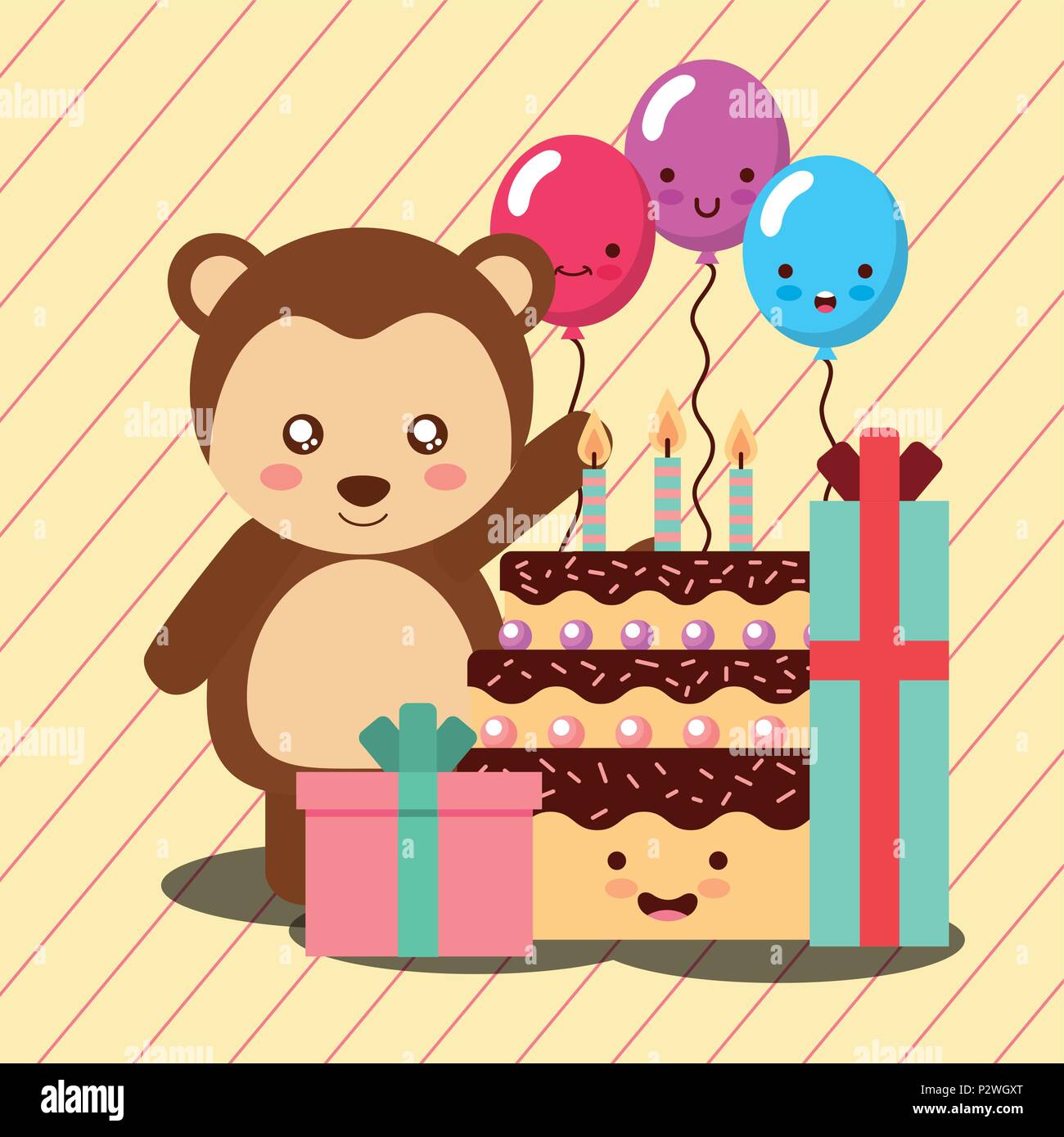 cute animal happy birthday Stock Vector Image & Art - Alamy