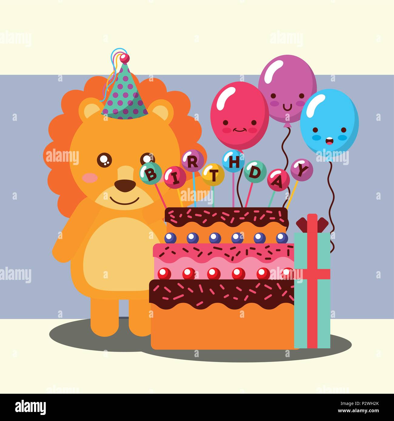 cute animal happy birthday Stock Vector Image & Art - Alamy