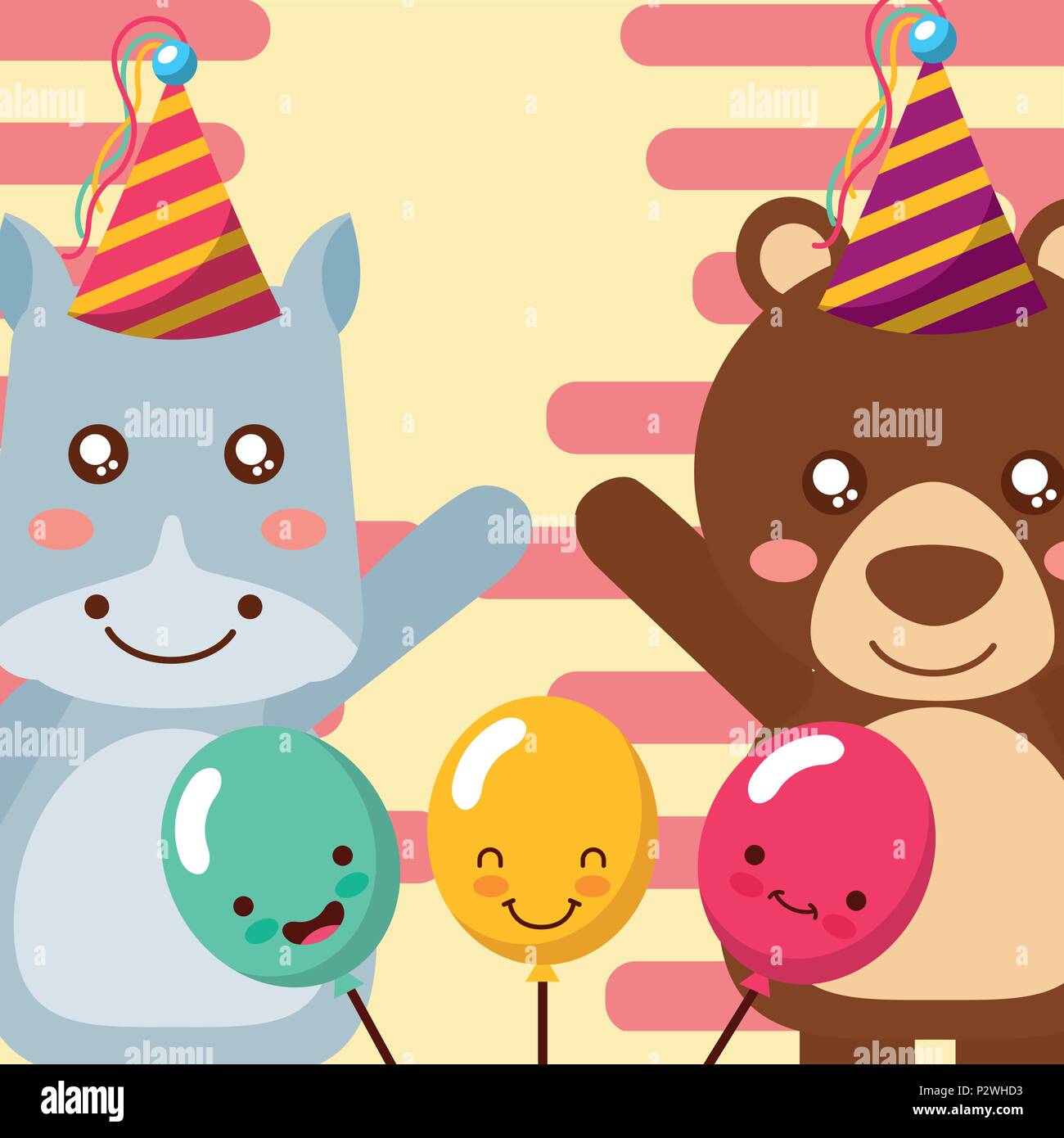 cute animal happy birthday Stock Vector Image & Art - Alamy