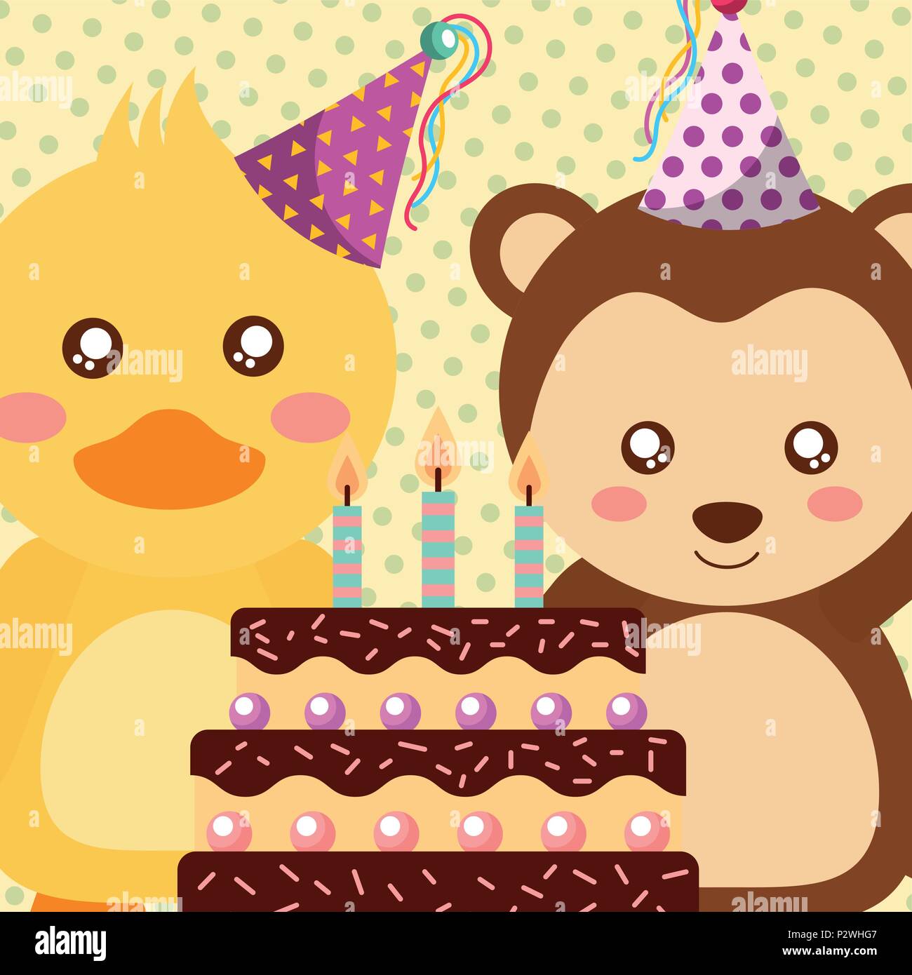 cute animal happy birthday Stock Vector Image & Art - Alamy