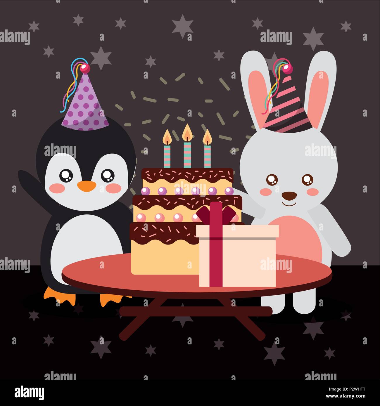 cute animal happy birthday Stock Vector Image & Art - Alamy